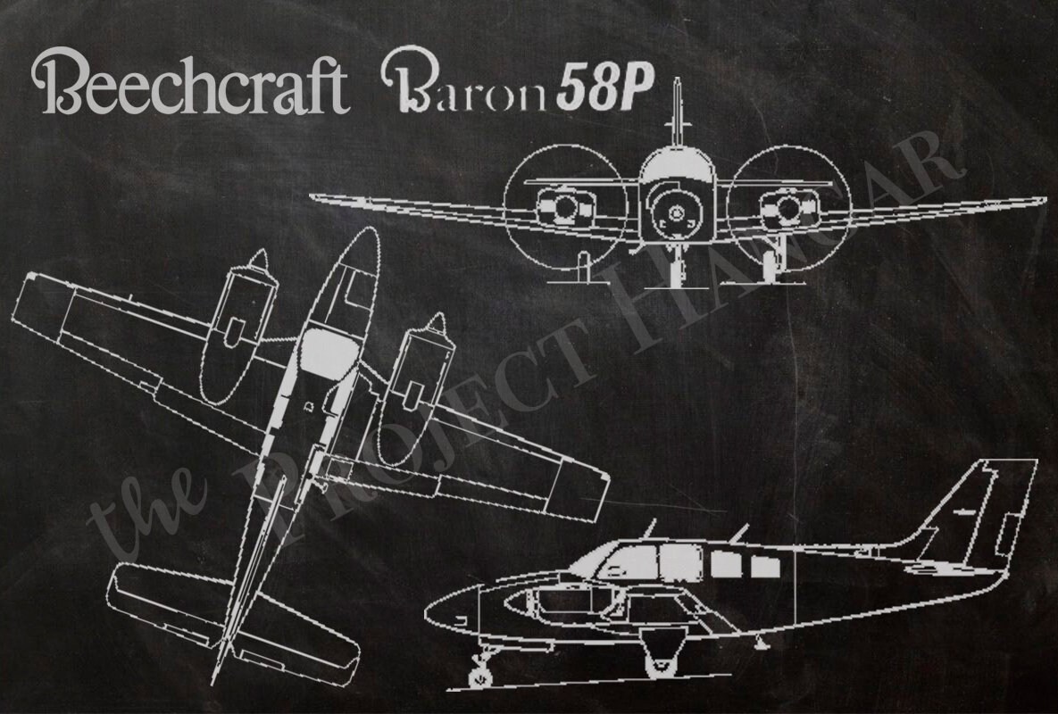 Beechcraft Baron B58P Blueprint Digital File 11"x14" - Etsy