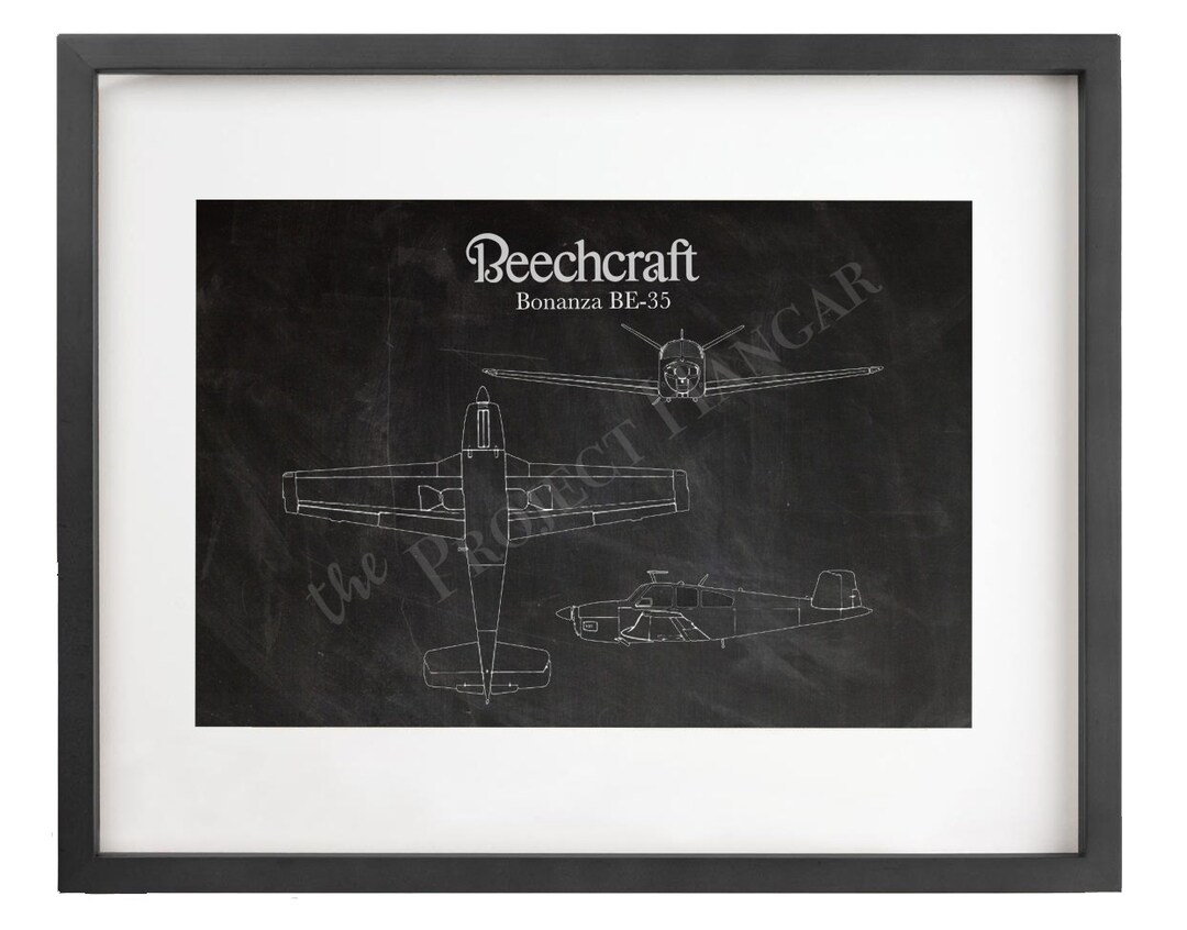 BE35 Beechcraft Bonanza V Tail Blueprint Digital File 11"x14" - Etsy
