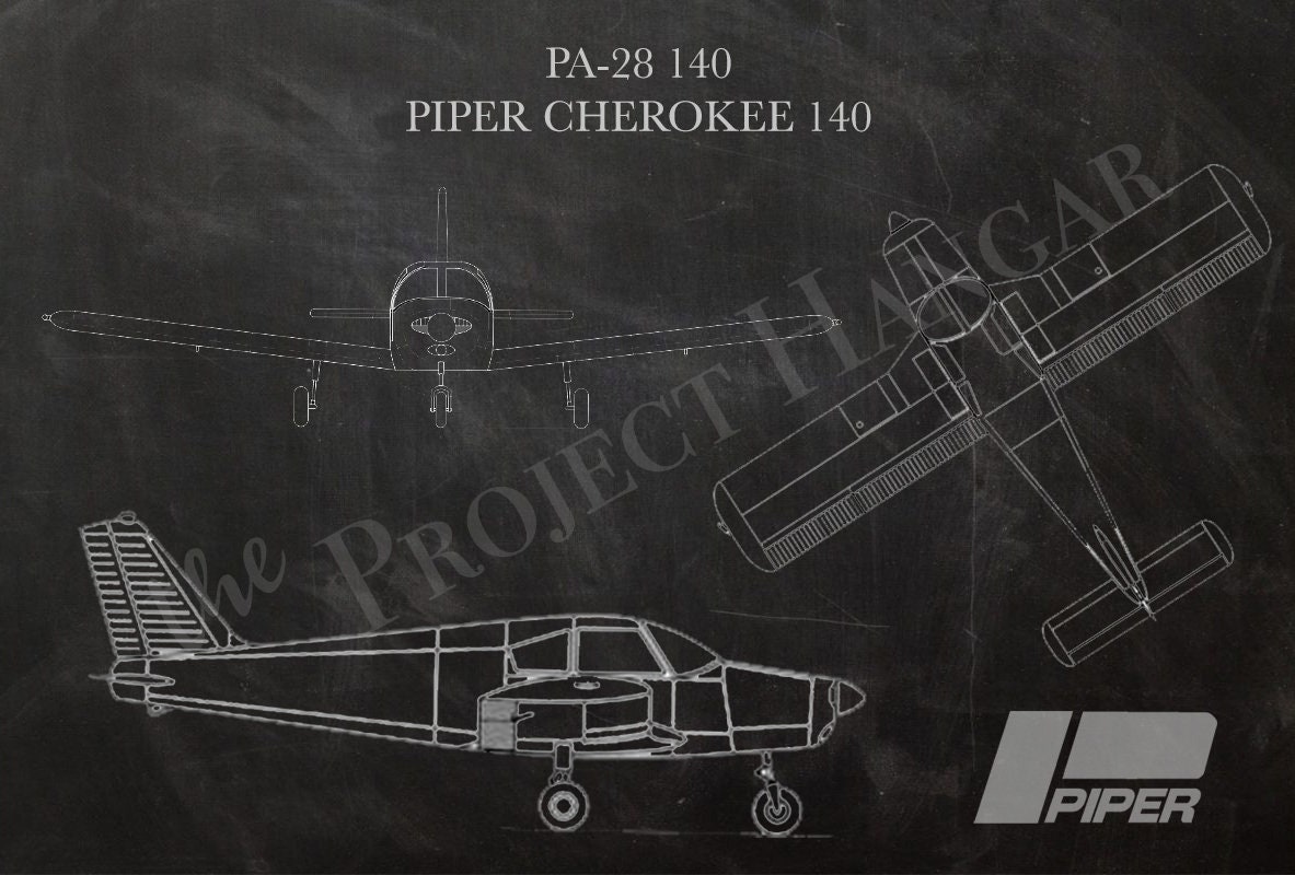 Piper PA-28-140 Blueprint Digital Download 11"x14" - Etsy