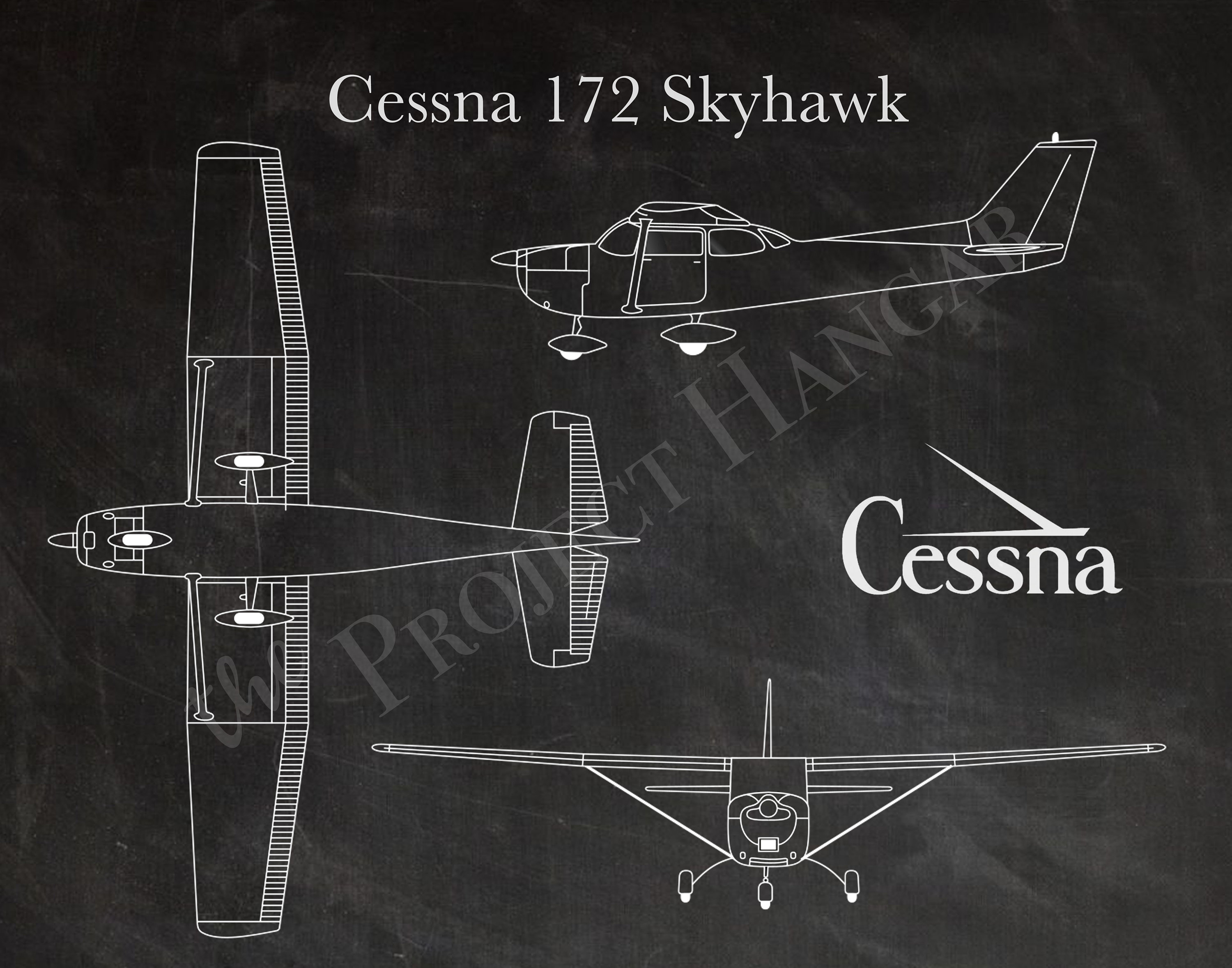 Cessna 172 Skyhawk Blueprint Digital File 11"x14" - Etsy
