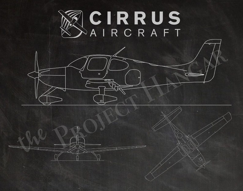 Cirrus Aircraft Blueprint Digital File 11"x14" - Etsy
