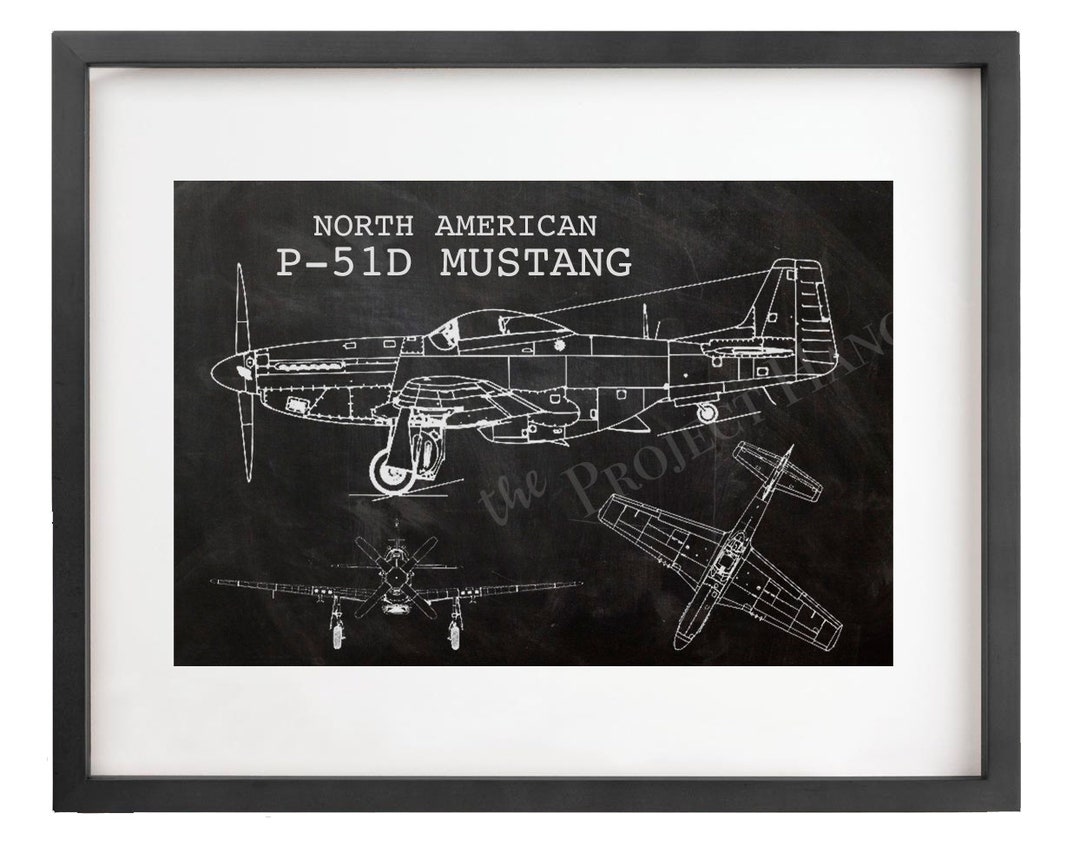 North American P-51D Mustang Blueprint Digital File 11"x14" - Etsy