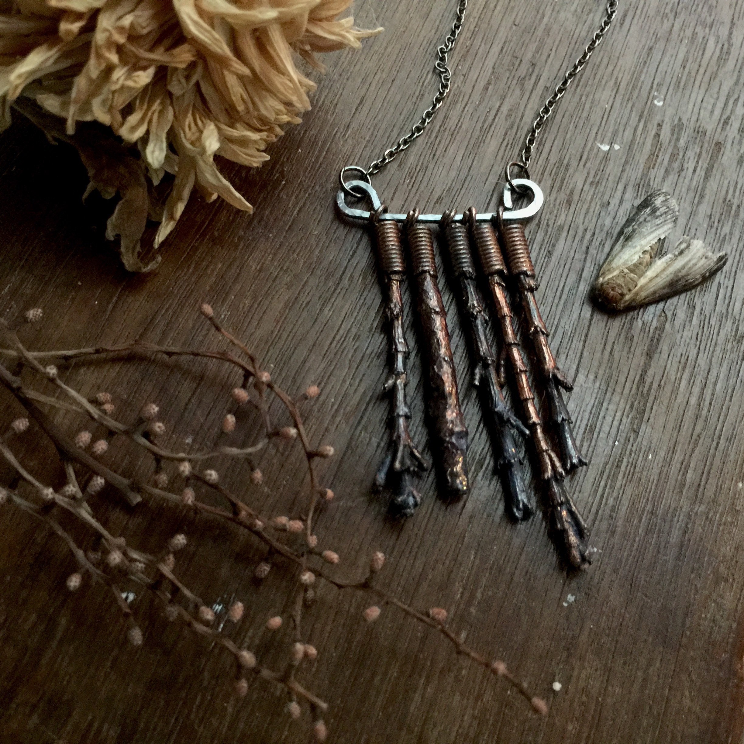 Wicca Pendant, Broomstick, Witch Pendant, Electroformed Necklace, Witch ...