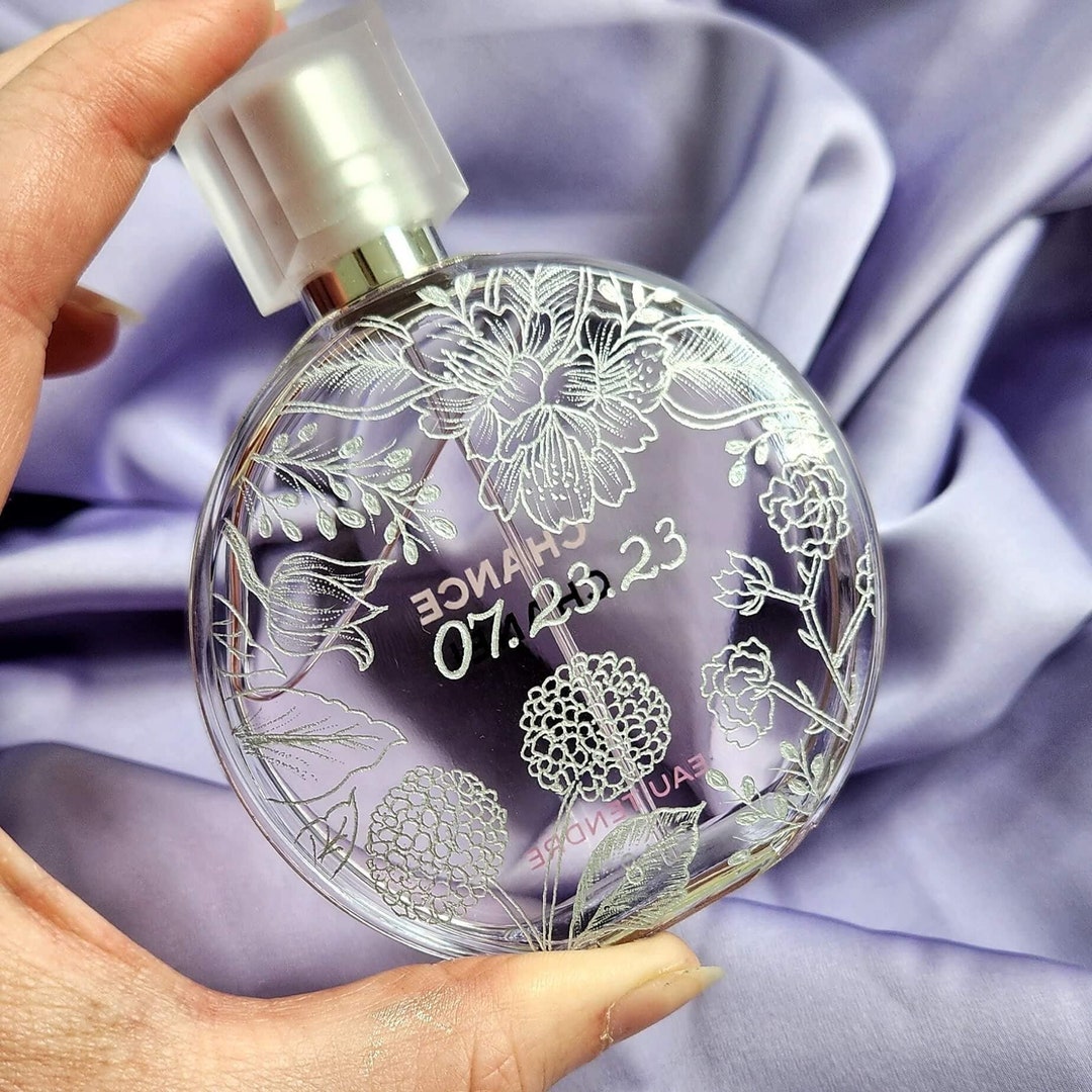 Floral Engraved Perfume Bottle, Personalized Perfume, Custom Perfume ...