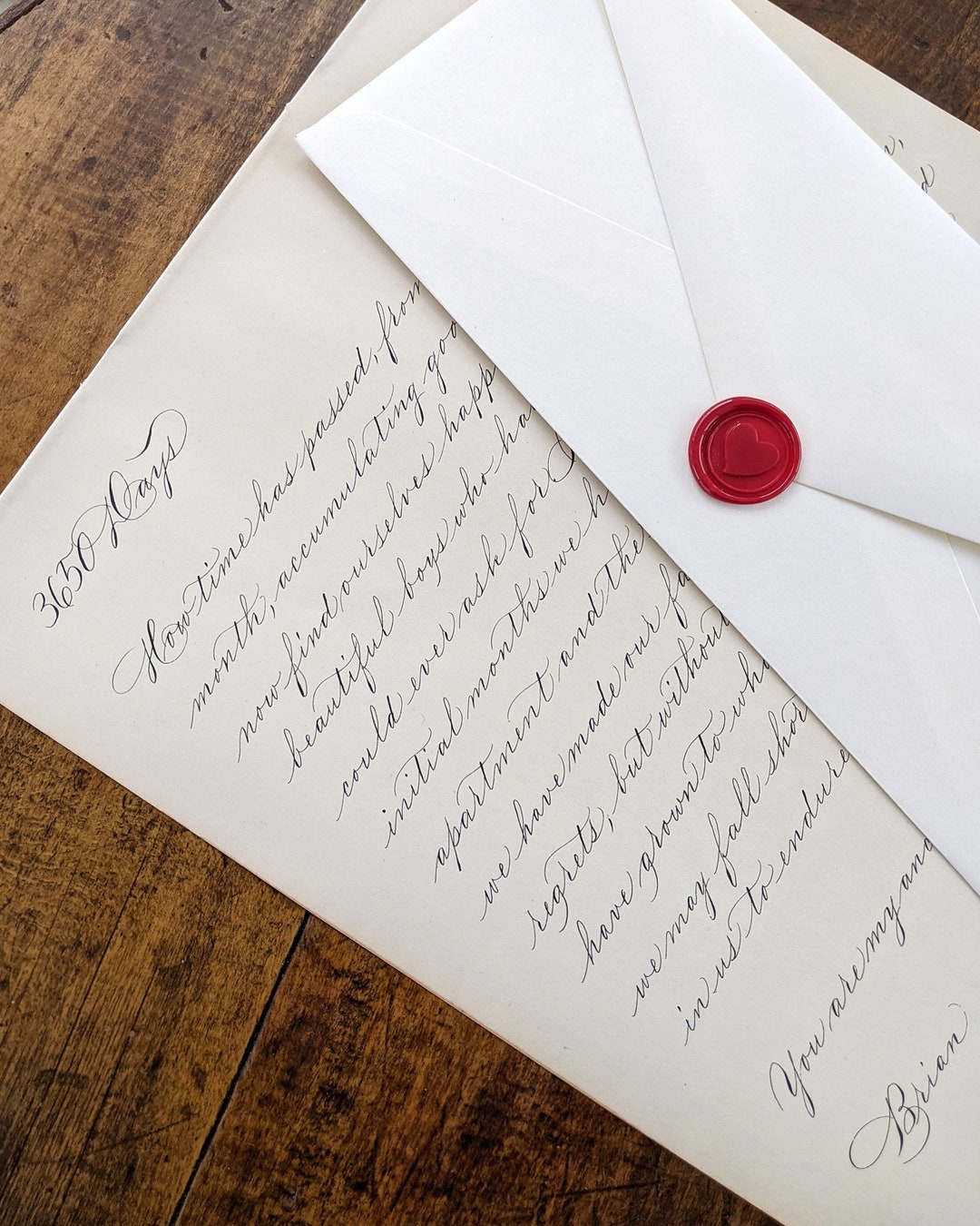 Love Letter in Calligraphy Custom Vintage Handwritten Letter - Etsy