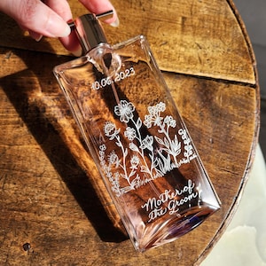Floral Engraved Perfume Bottle, Personalized Perfume, Custom Perfume ...