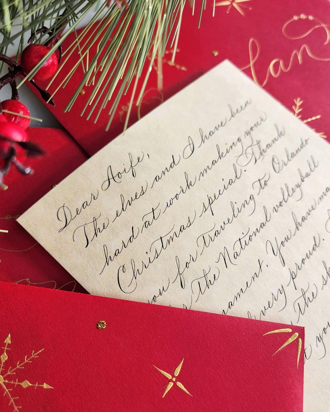 Handwritten Santa Letter | Personalized Calligraphy Gift | First ...