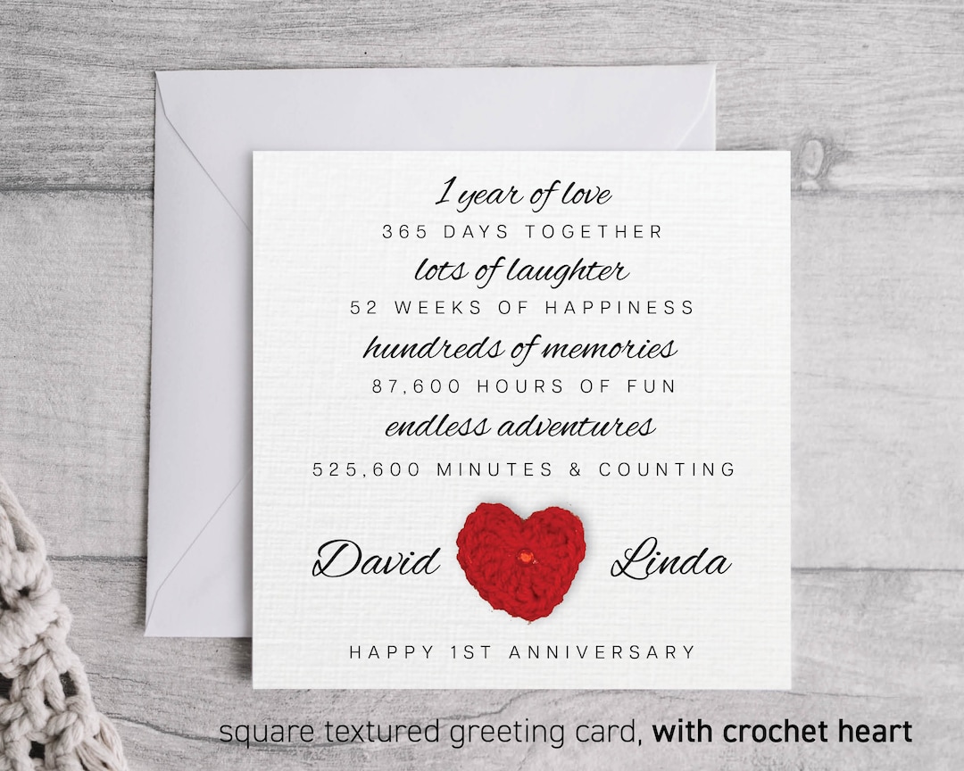 One Year Anniversary, First Anniversary Card, 52 Weeks Down ...