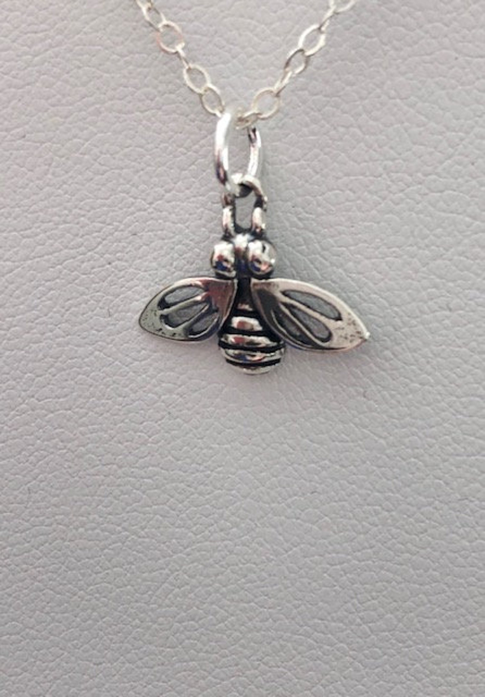Sweet Sterling Bumble Bee Charm Necklace, Tiny, Bugs, Insects, Nature ...