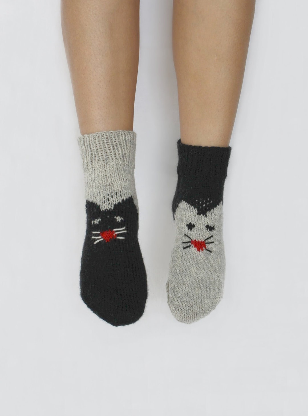 Cute Wool Socks Cat Animal Socks Funny Wool Socks Unisex Warm Socks ...