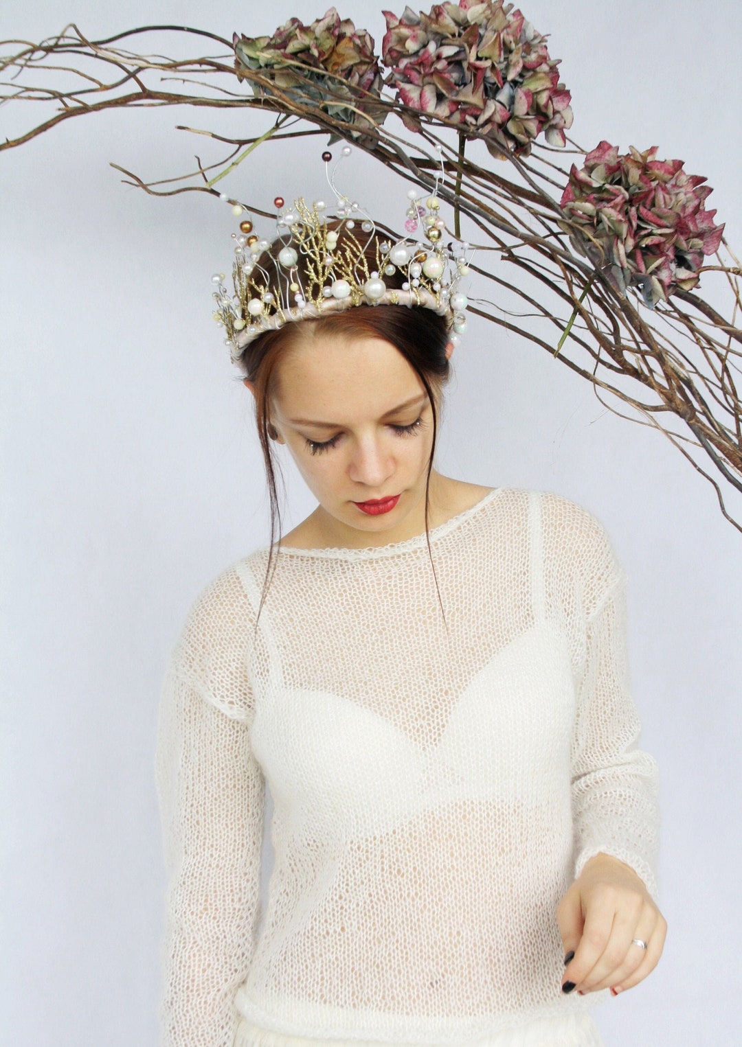 Knit Mohair Jumper Cute Sheer Sweater Lightweight Thin Hand Knitted ...