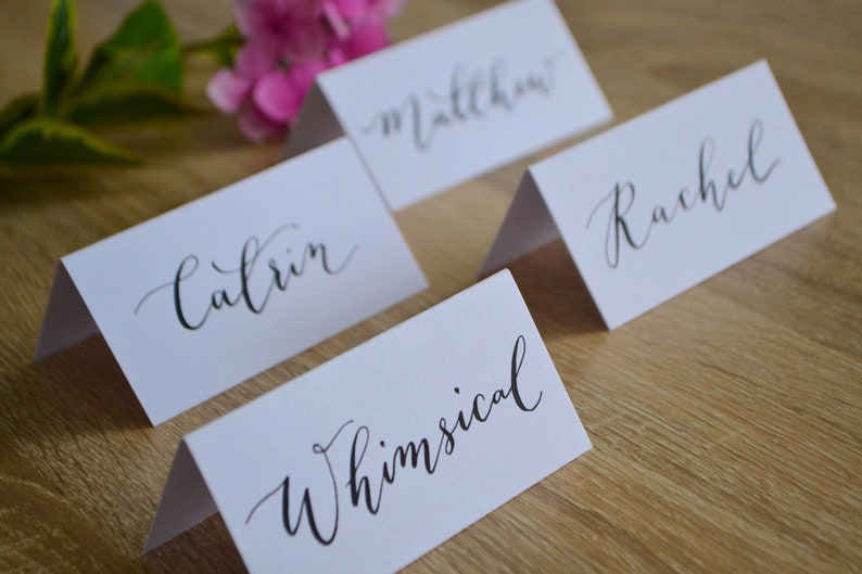 Black Ink Handwritten Calligraphy Place Cards for Wedding - Etsy