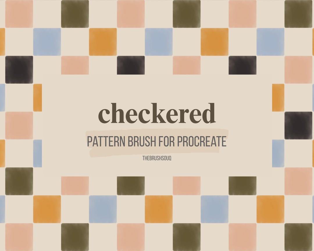 Procreate Checkered Pattern Brush Set Multi Color Geometric Brush