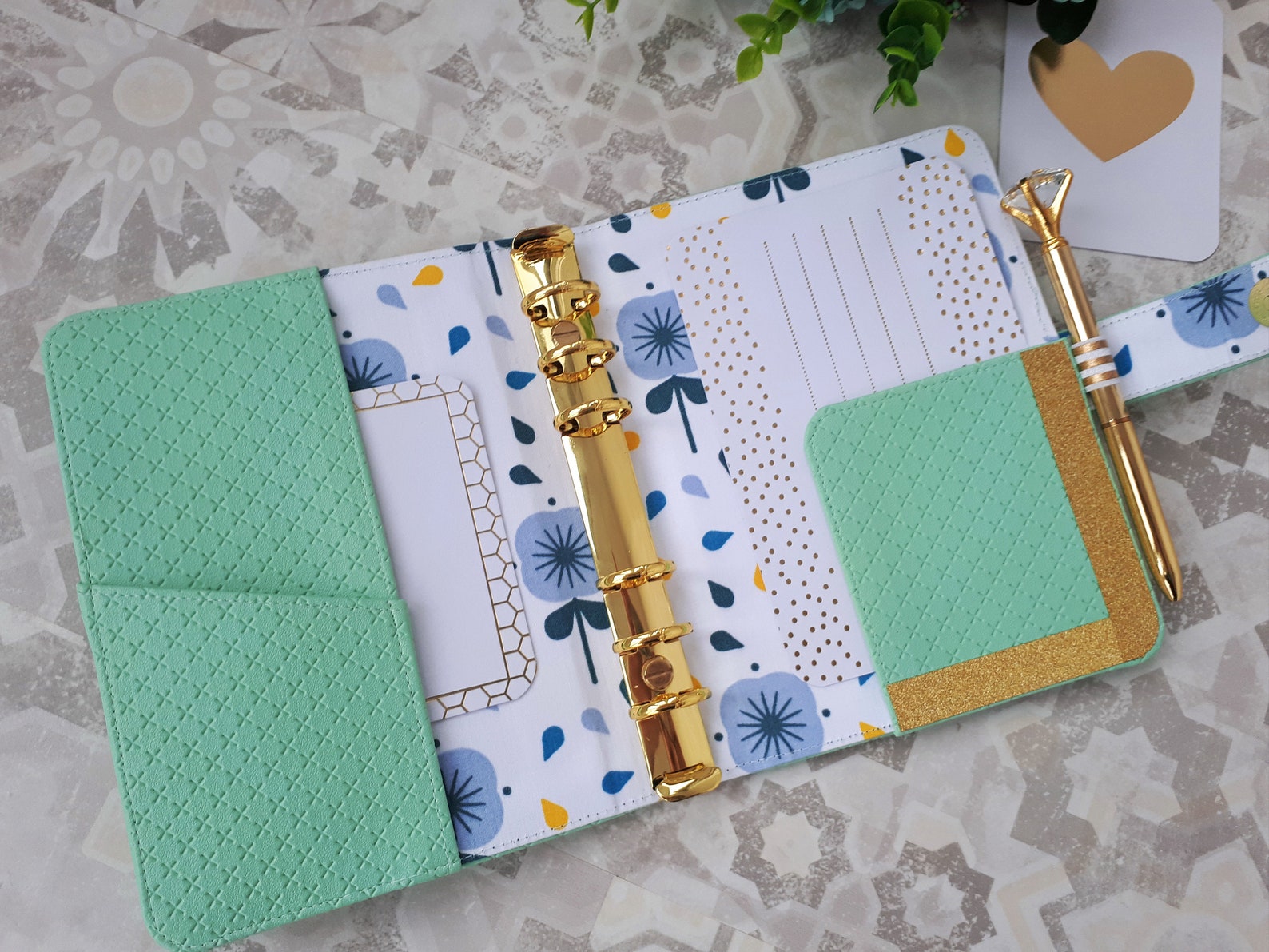 Planner cover A6 binder A6 6 ring organizer faux leather | Etsy