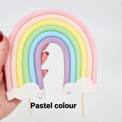 Pastel Colour Rainbow Cake Topper - Etsy UK
