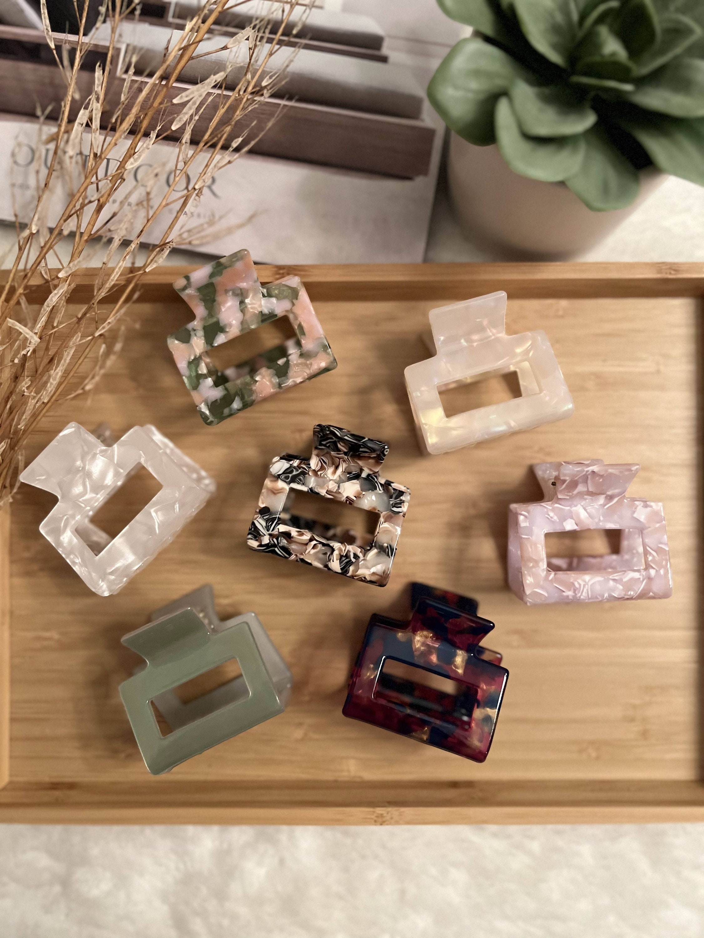 Acetate Hair Claw, Trendy Hair Clip, Minimalist Hair Accessories ...