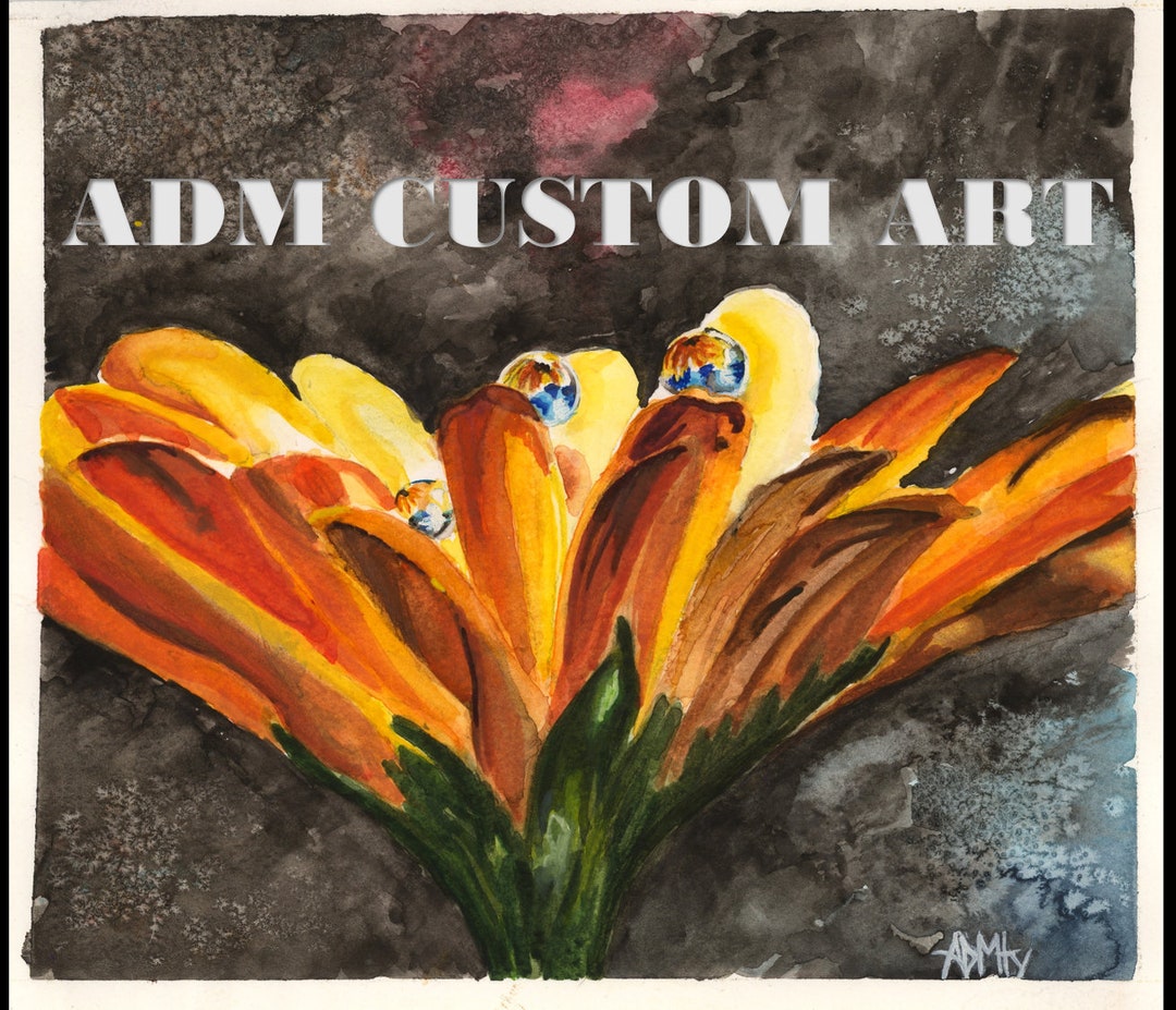 Daisy Dew Drop Hand-numbered Watercolor Print - Etsy