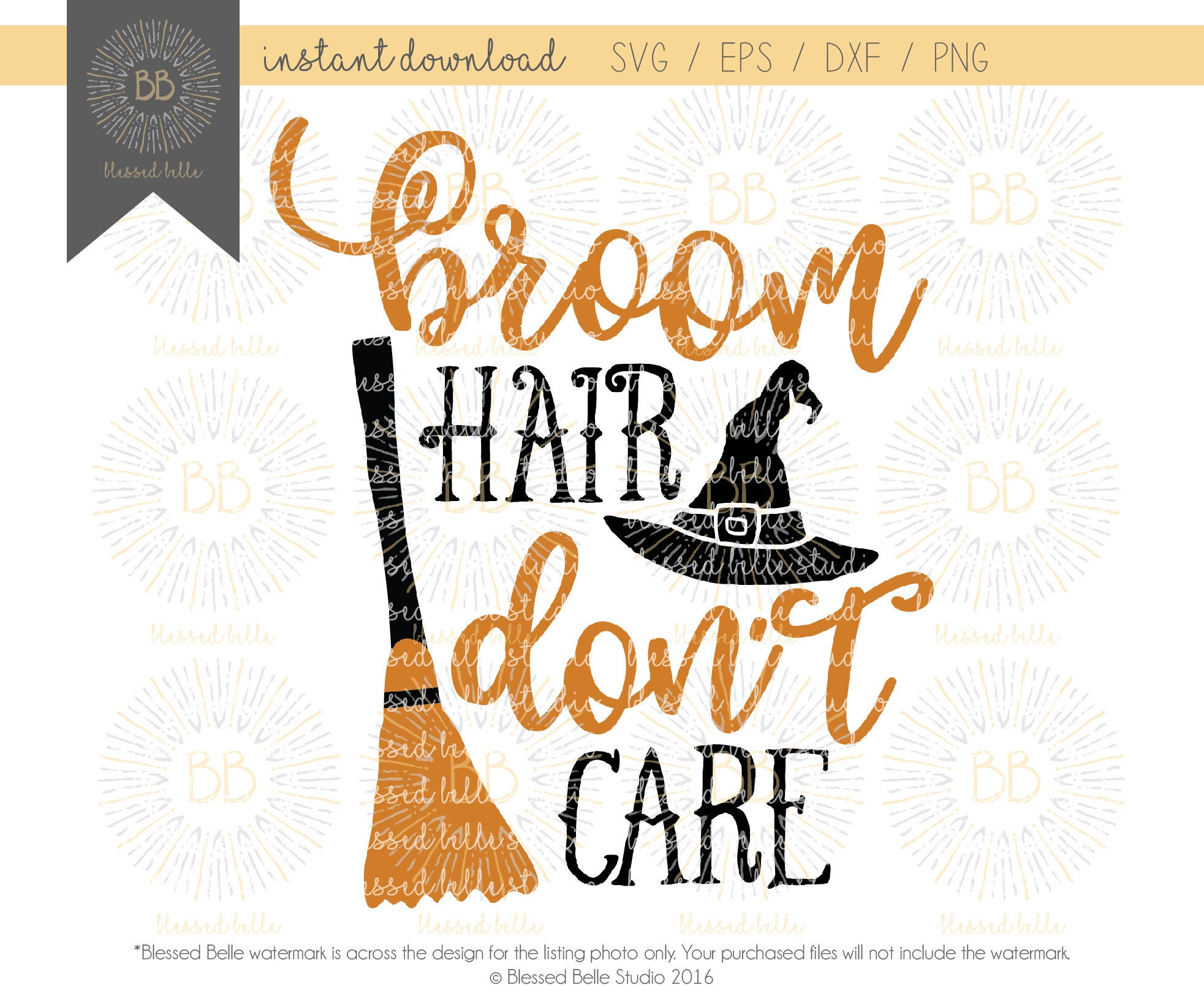 Witch SVG Halloween Svg Broom Hair Don't Care SVG Eps | Etsy
