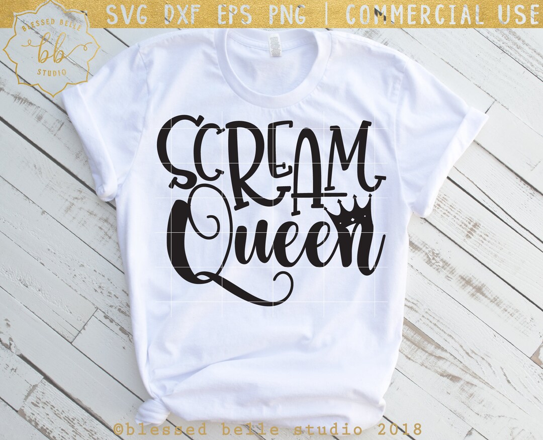 Scream Queen SVG, Halloween SVG, Eps, Dxf, Png Cutting File, Silhouette ...