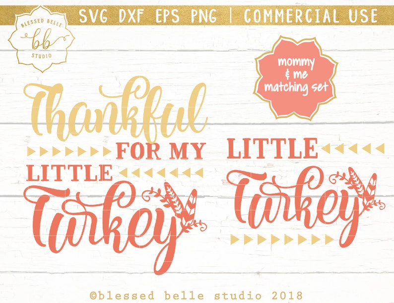 Thanksgiving SVG Thankful for My Little Turkey SVG Mommy and - Etsy