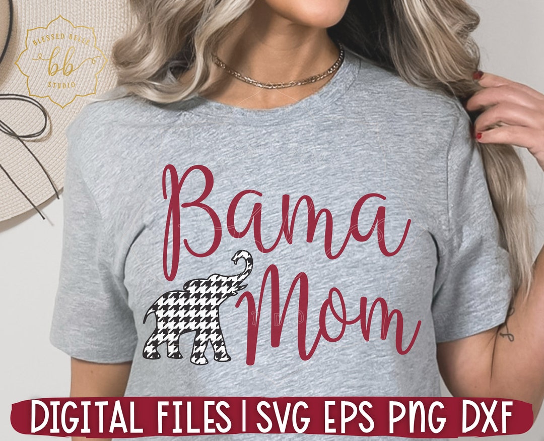 Bama Mom SVG, Game Day Svg, Mom, Football Svg, Houndstooth Elephant ...