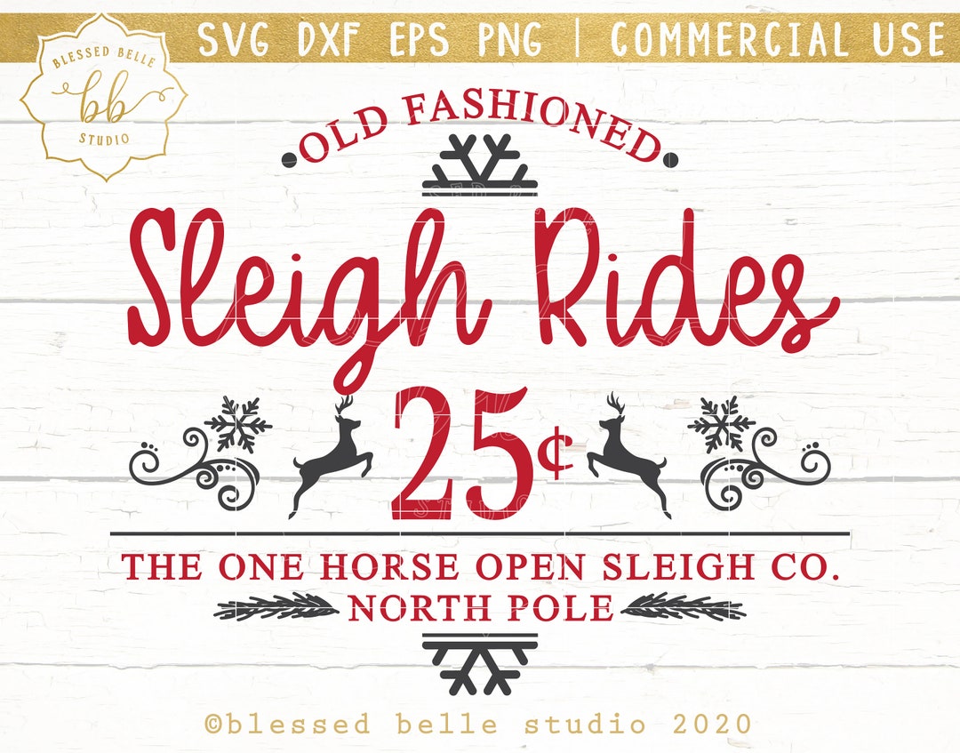 Sleigh Rides SVG, Christmas Svg, Eps, Dxf, Png Cut File, Silhouette ...