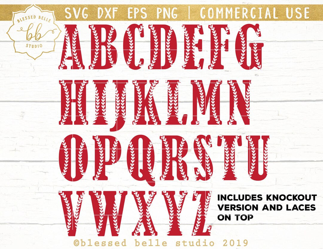 Baseball Letters SVG, Baseball Font, Baseball Lace Letters Svg ...
