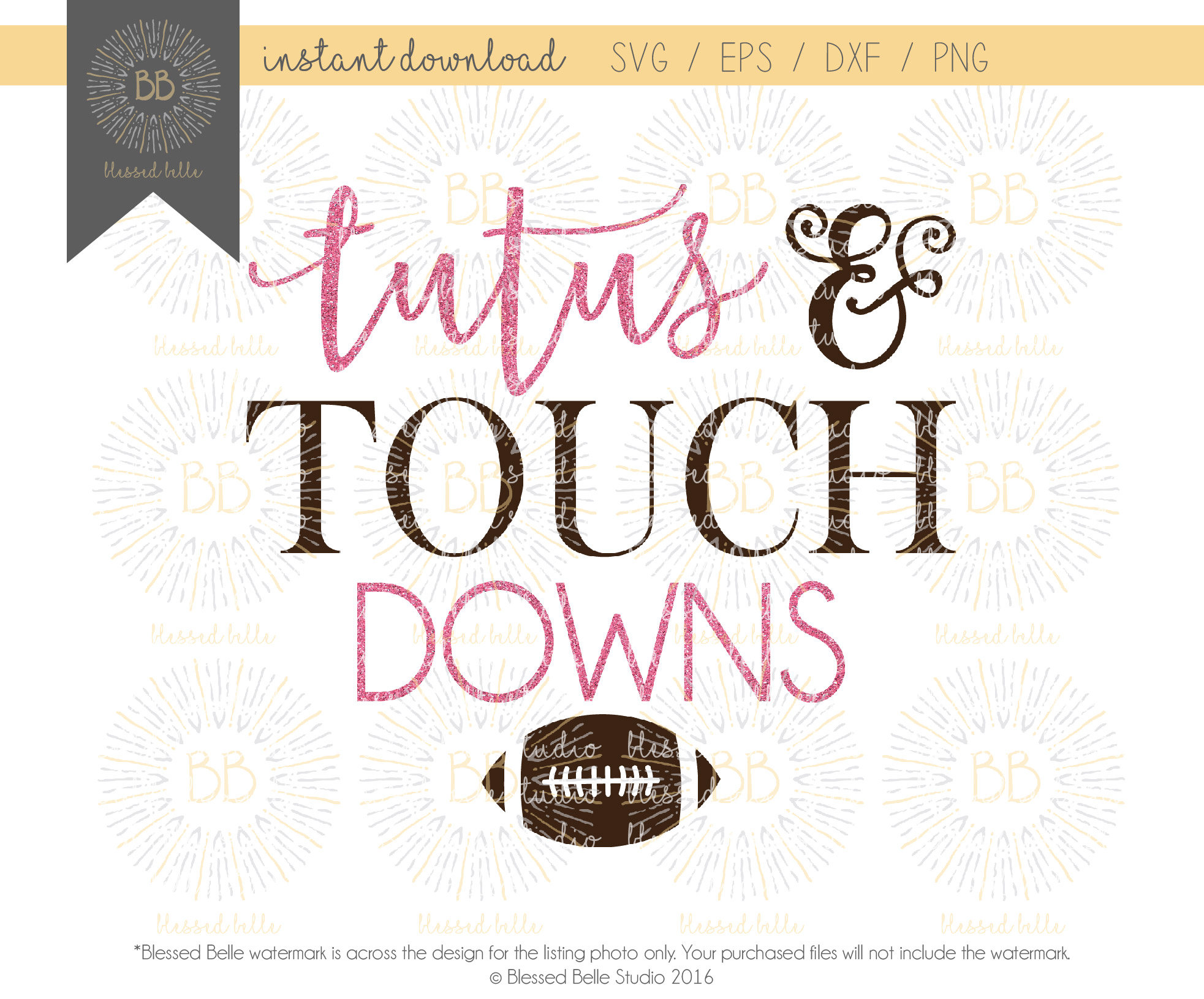 Tutus and Touchdowns SVG Girl Football Svg Eps Dxf Png | Etsy