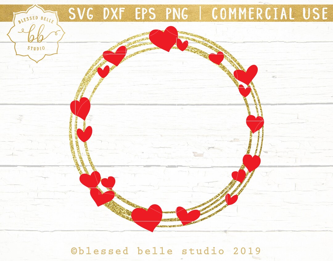 Valentines Day SVG, Valentine Circle Frame, Monogram Frame Svg, Heart ...