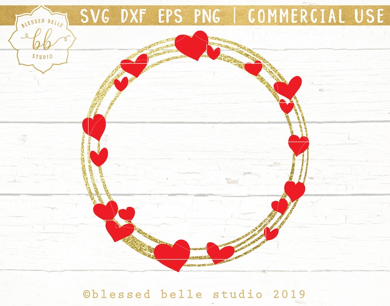 Valentines Day SVG, Valentine Circle Frame, Monogram Frame Svg, Heart ...