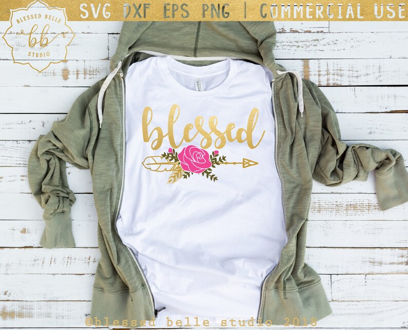 Blessed Svg, Blessed With Arrow Svg, Eps, Dxf, Png File, Silhouette ...