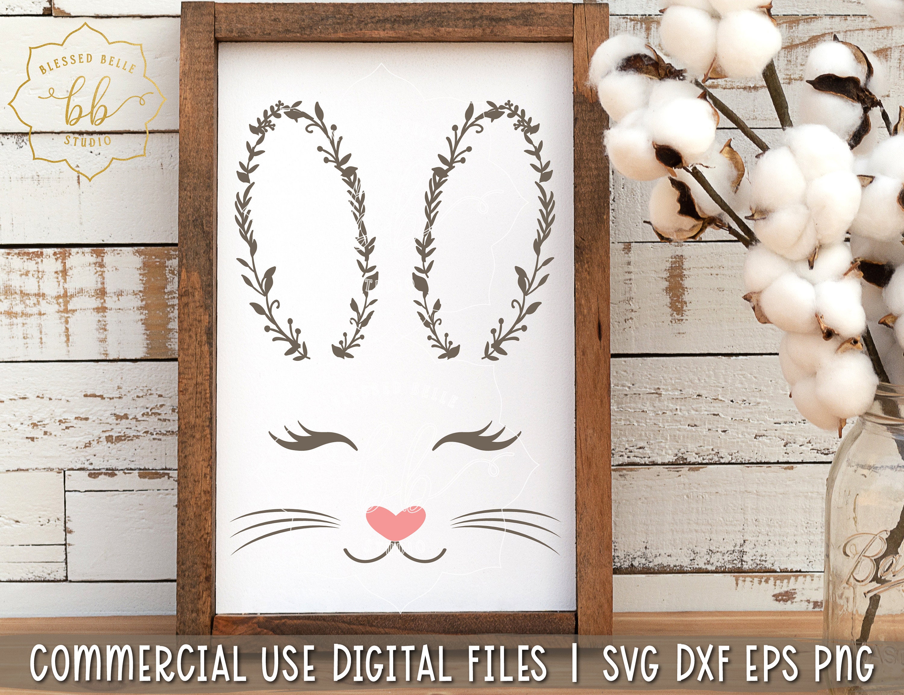 Bunny Face Svg, Floral Bunny Svg, Bunny Ears Svg, Easter Svg, Easter ...