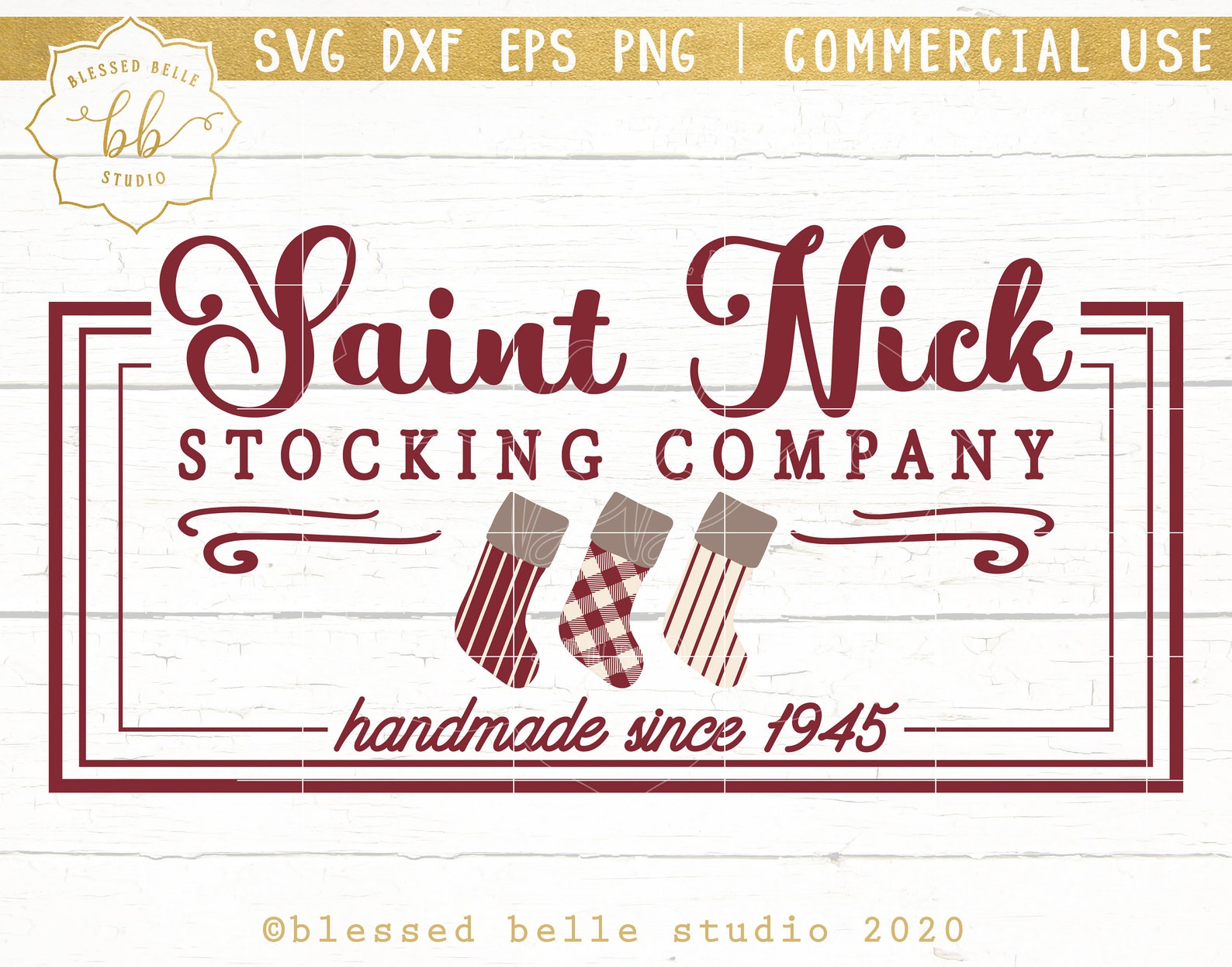 Saint Nick Stocking Company SVG, Farmhouse Christmas Svg, Santa Sign ...