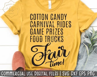 Fair Time SVG, Fall Cut File, Fair Food, Mom Shirt Design, Cute Kid Svg ...