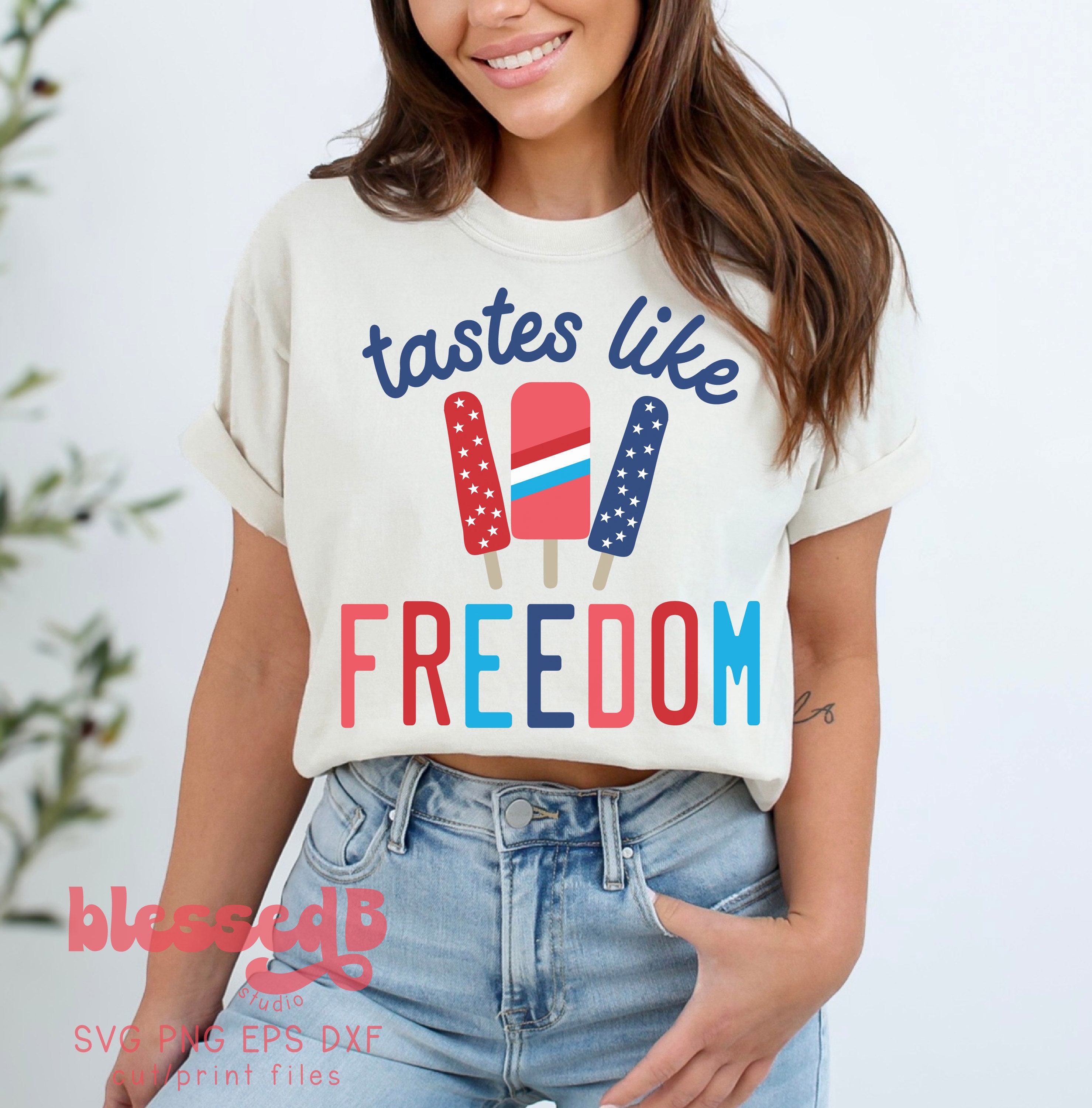 Tastes Like Freedom SVG, PNG, July 4th Svg, Popsicles Vintage Fourth of ...