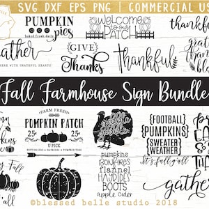 Fall Farmhouse Bundle Svg, Fall Svg, Fall Bundle Svg, DXF, PNG, Eps ...