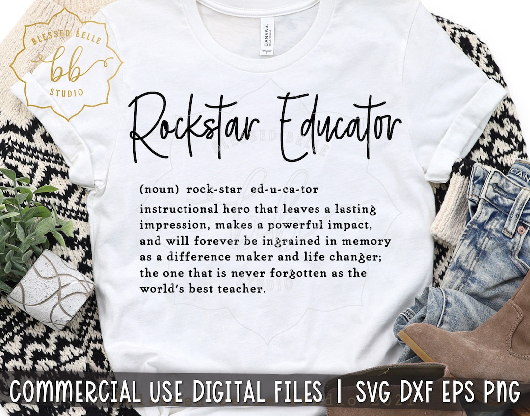 Rockstar Educator Definition Svg, Dxf, Png, Eps, Teacher Definition Svg ...