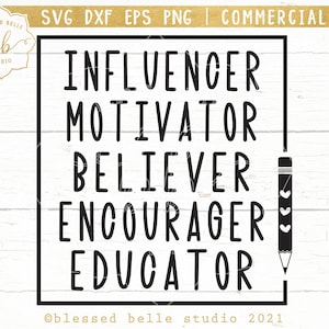 Educator Svg, Dxf, Png, Eps, Teacher Svg, Teacher Gift, SVG for Teacher ...