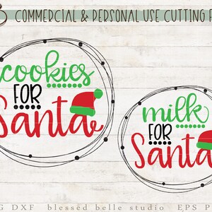 Cookies for Santa SVG, Milk for Santa SVG, Christmas Svg, Santa Cookie ...