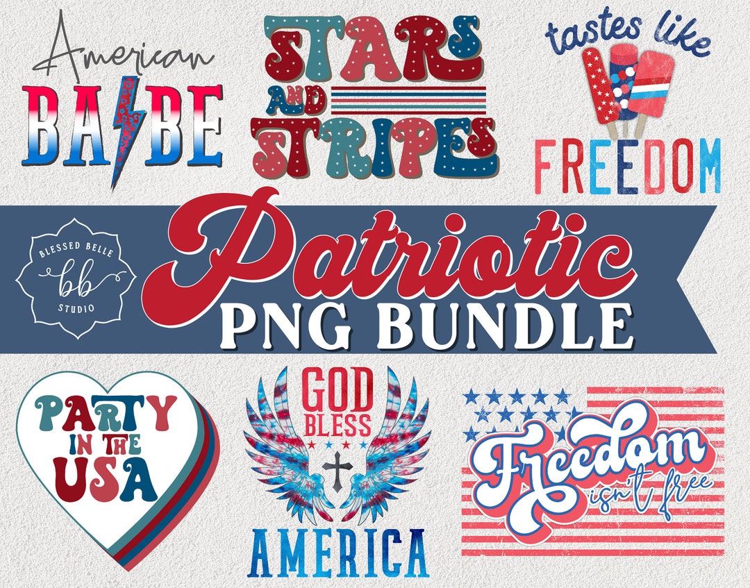 Patriotic Bundle PNG, July 4th Png, Bundle, Vintage Fourth of July PNG ...