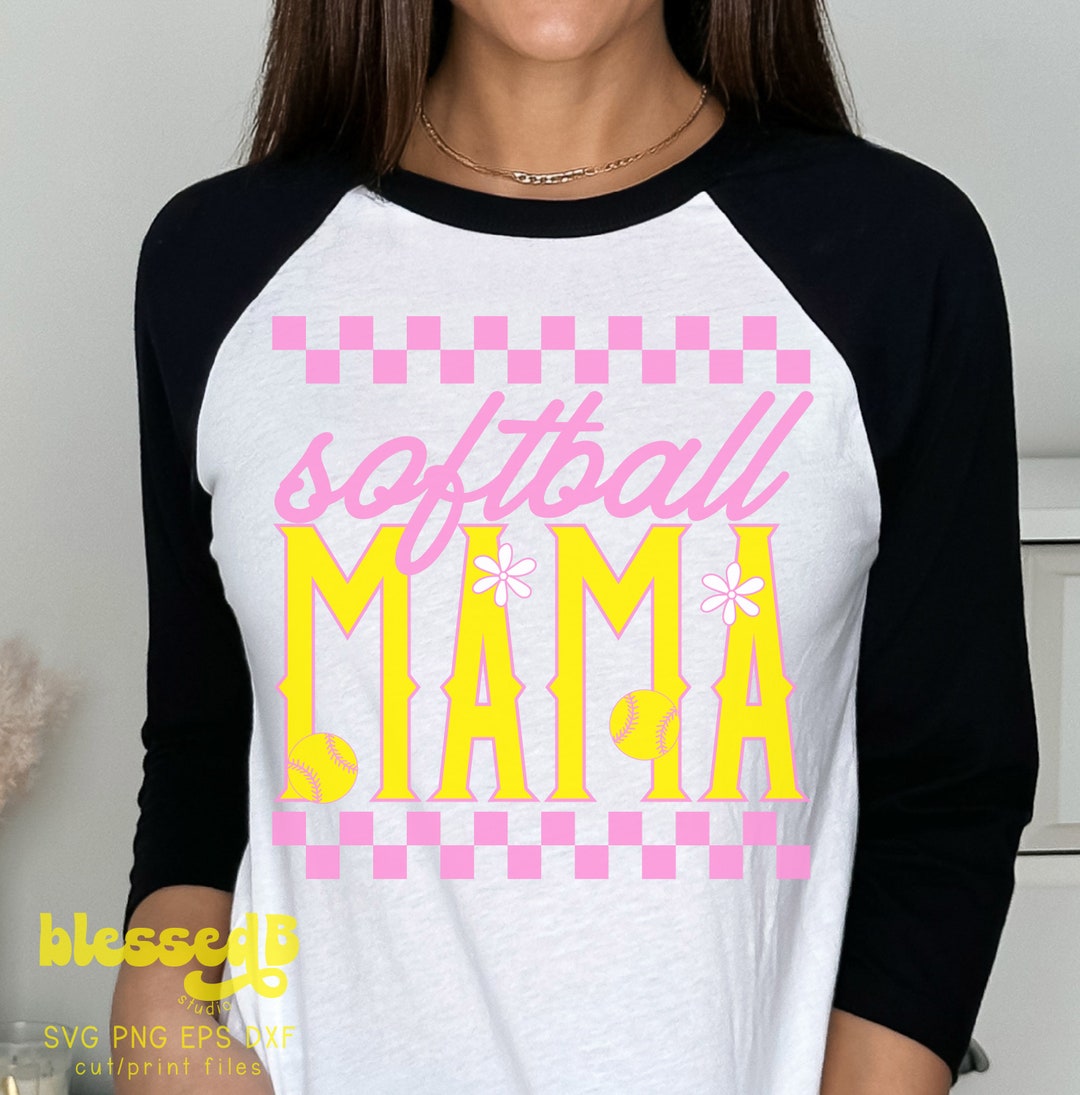 Softball Mama SVG PNG, Softball Mom SVG, Retro Softball Mama Svg, Eps ...