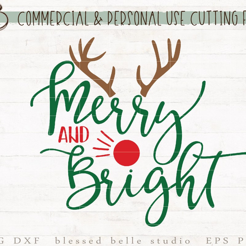 Merry and Bright Svg - Etsy