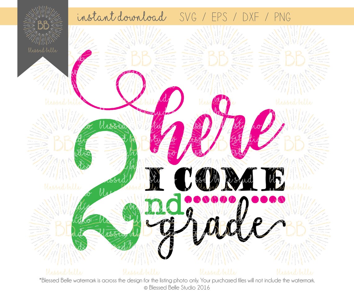 2nd Grade SVG Back to School Svg Here I Come 2nd Grade Svg - Etsy