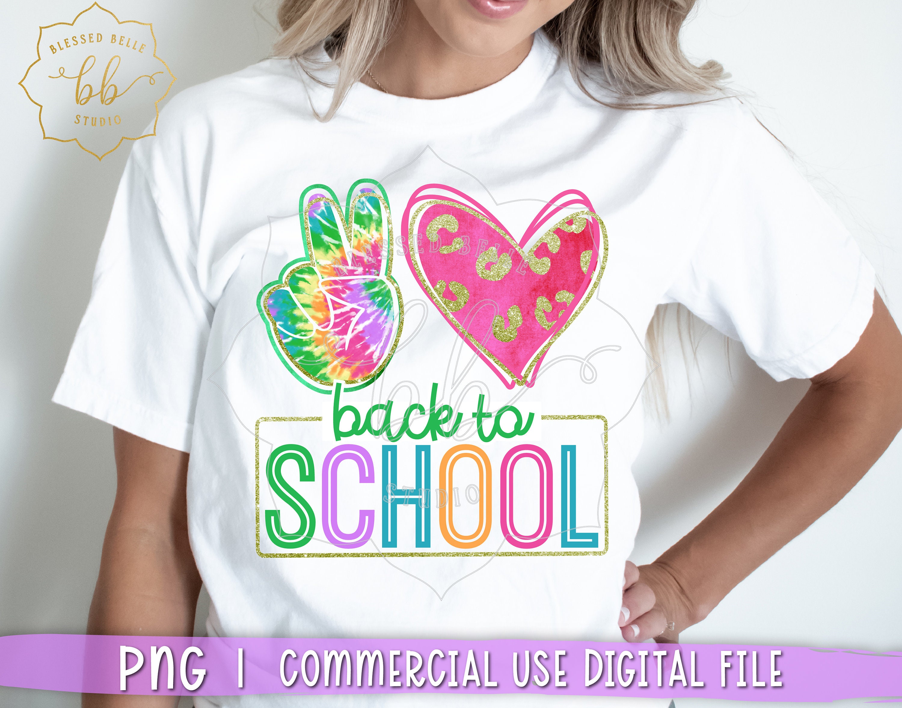 Back to School PNG Peace Love Back to School Teacher - Etsy