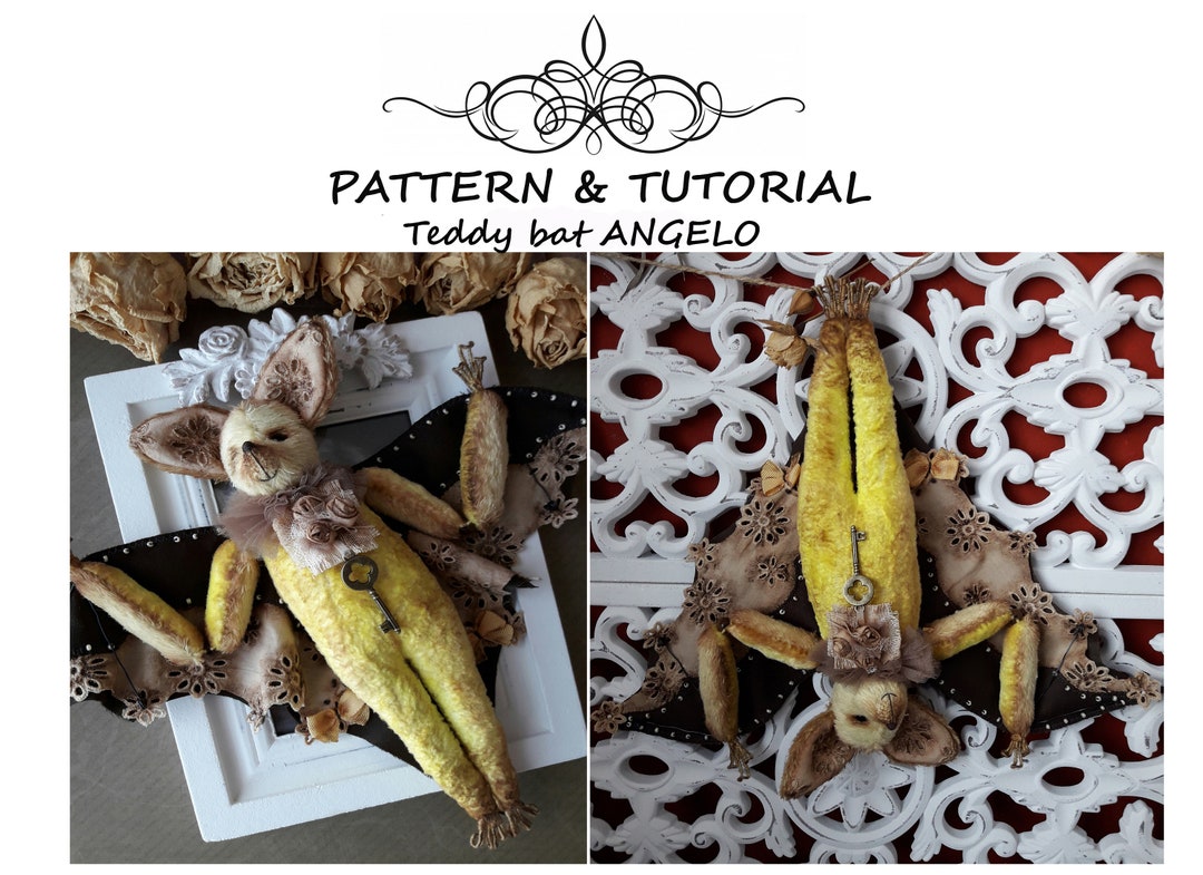 TUTORIAL Teddy Bat, Teddy Bat Sewing Pattern, Collectible Jointed Plush ...