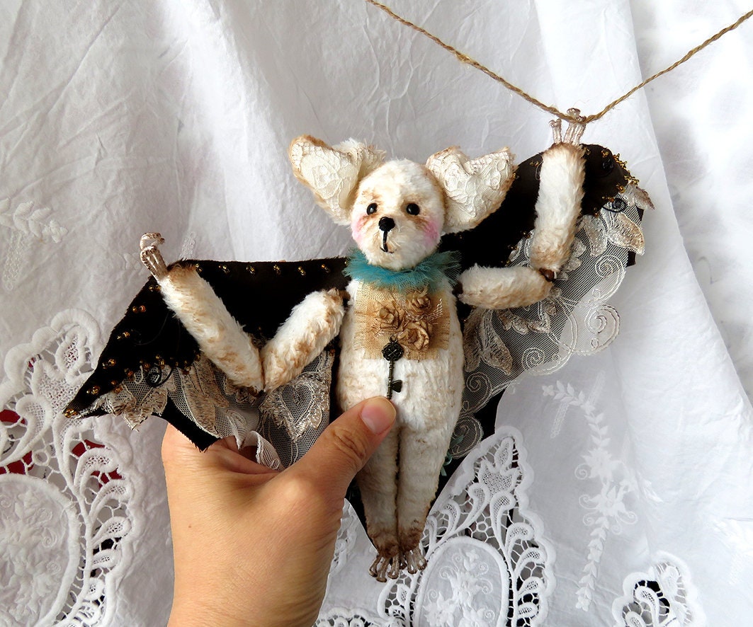 TUTORIAL Teddy Bat, Teddy Bat Sewing Pattern, Collectible Jointed Plush ...
