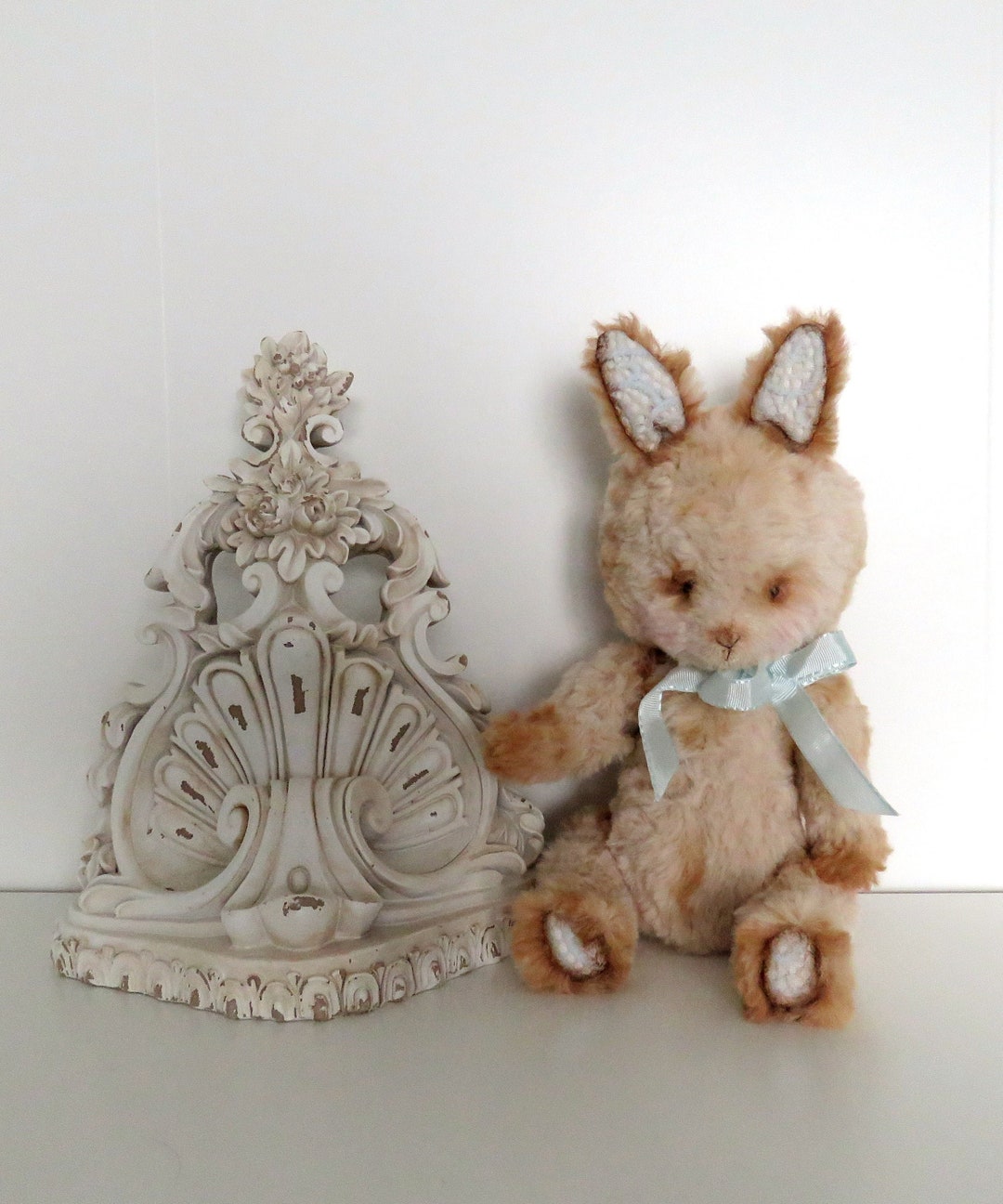 Mini Teddy Rabbit Art Toy, Jointed Wood Stuffed Plush Collectible One ...