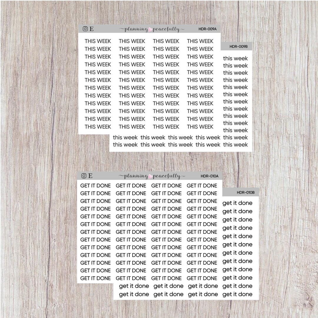 Planner Headers 3 Classic Happy Planner® HP, Erin Condren EC - Etsy