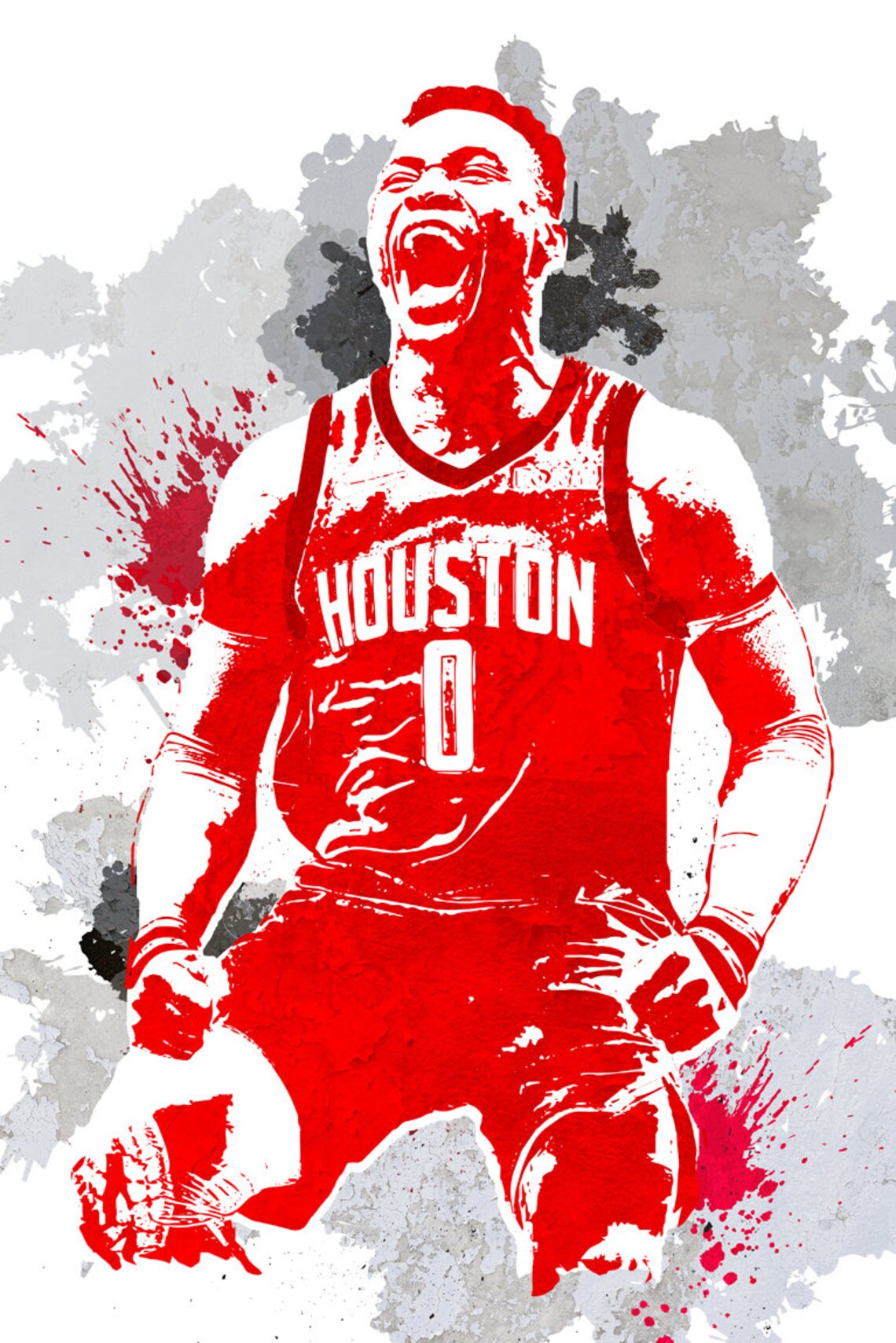 Russell Westbrook Houston Rockets Poster Sports Art Poster | Etsy