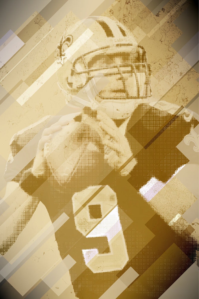 Drew Brees New Orleans Saints Poster Wall Art Sports Poster | Etsy